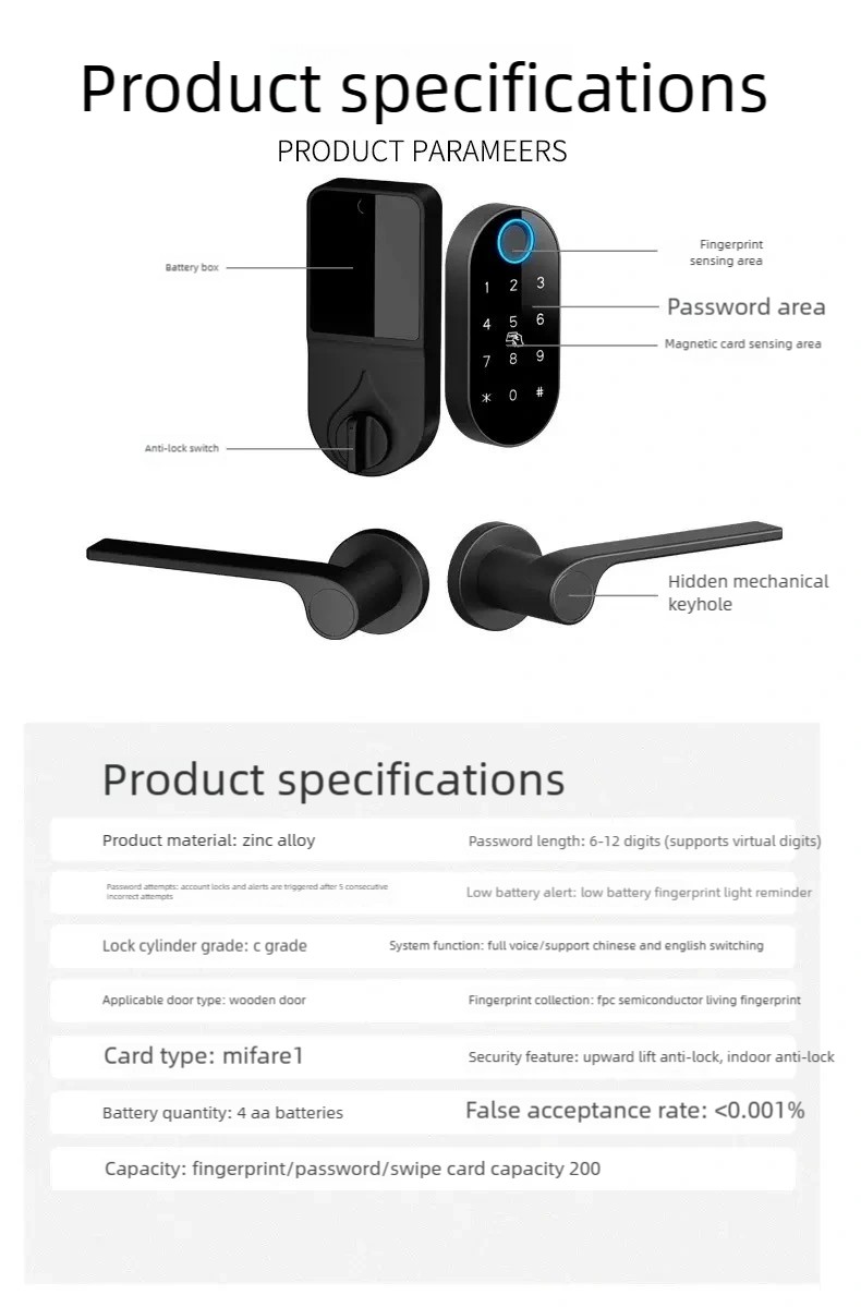 Fingerprint split smart Lock For hotel & apartment